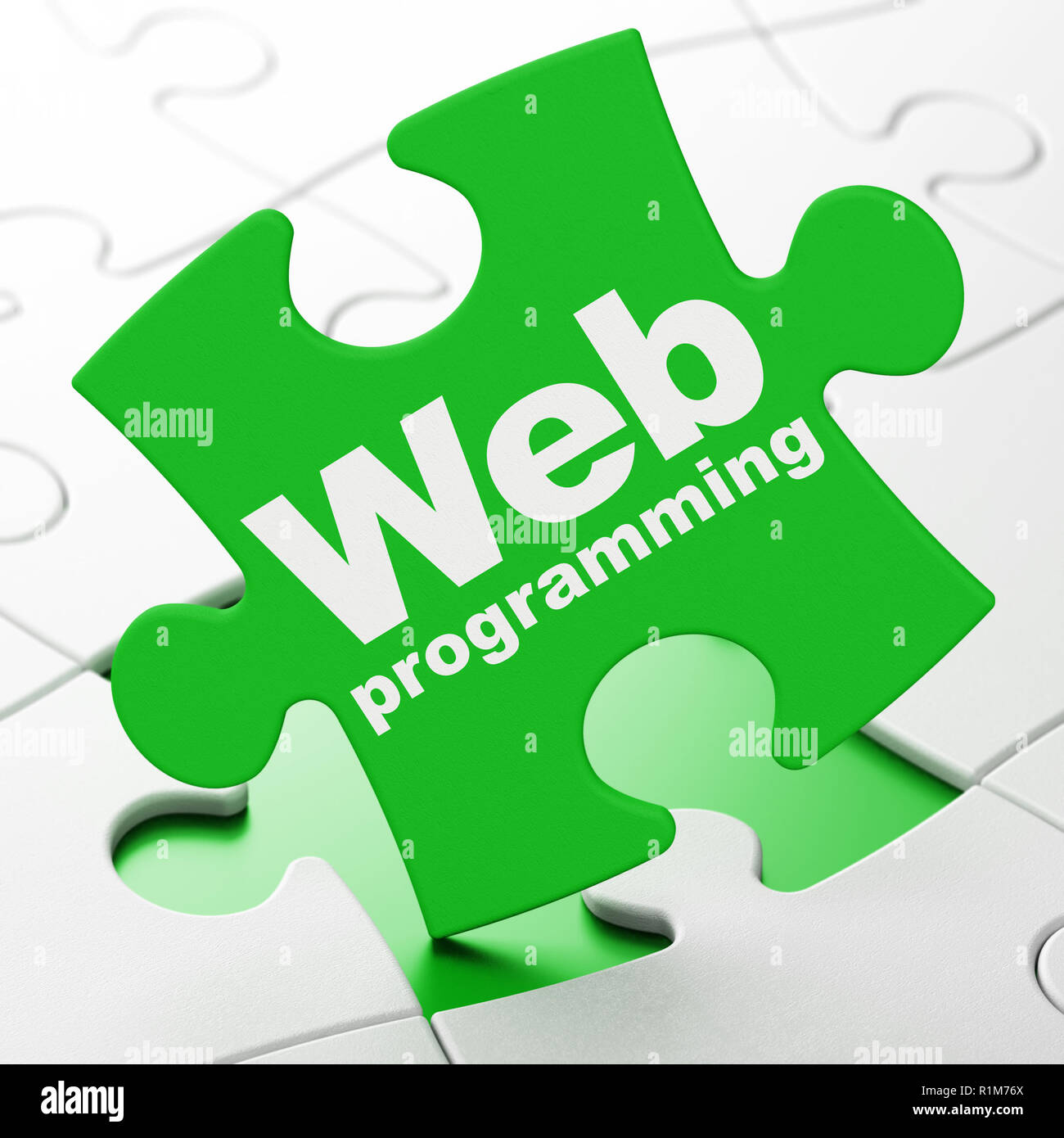 Web development concept: Web Programming on puzzle background Stock ...
