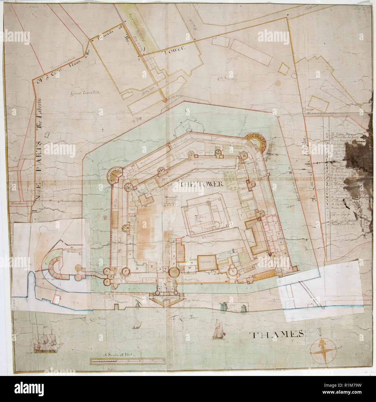 Map of the Tower of London Stock Photo - Alamy