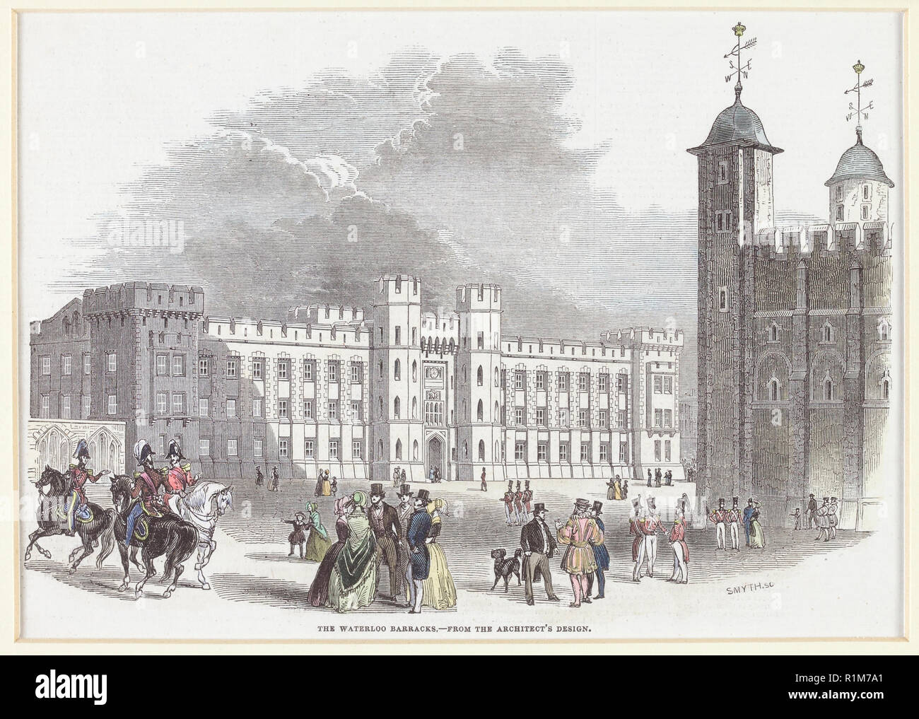 The Waterloo Barracks, from the architects design Stock Photo - Alamy