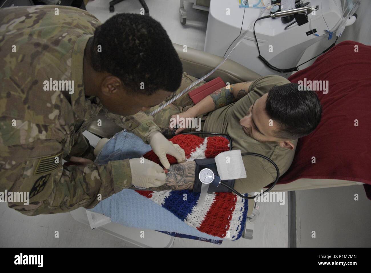 U.S. Army Spc. Emmanuel Elien, 440th Blood Support Detachment medical ...