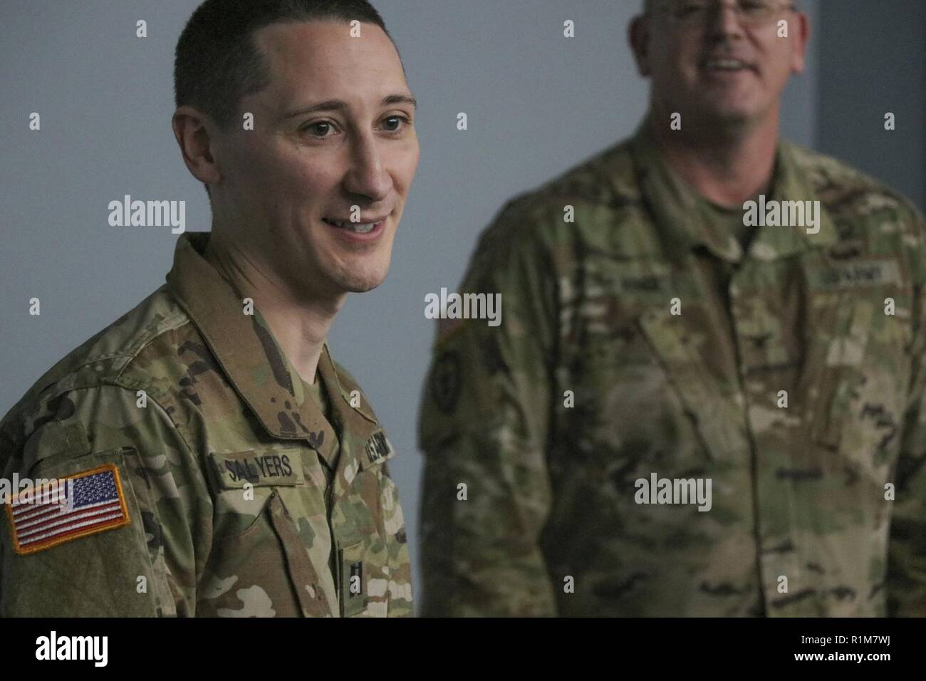 Capt. Tyler Salyers, outgoing company commander of the Southeast ...