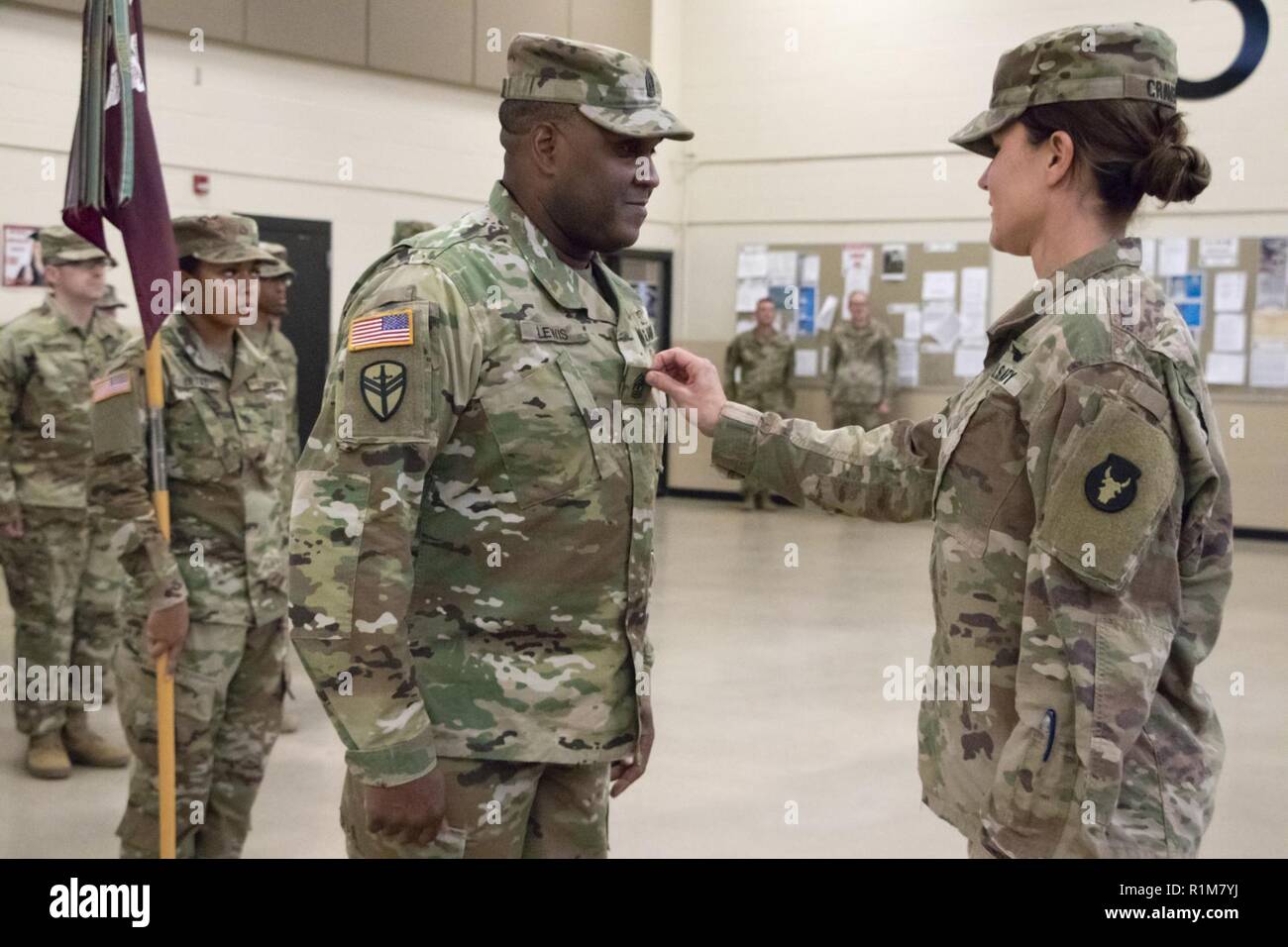 Lt. Col. Linda Craven removes Sgt. Maj. Jeffrey Lewis' first sergeant ...