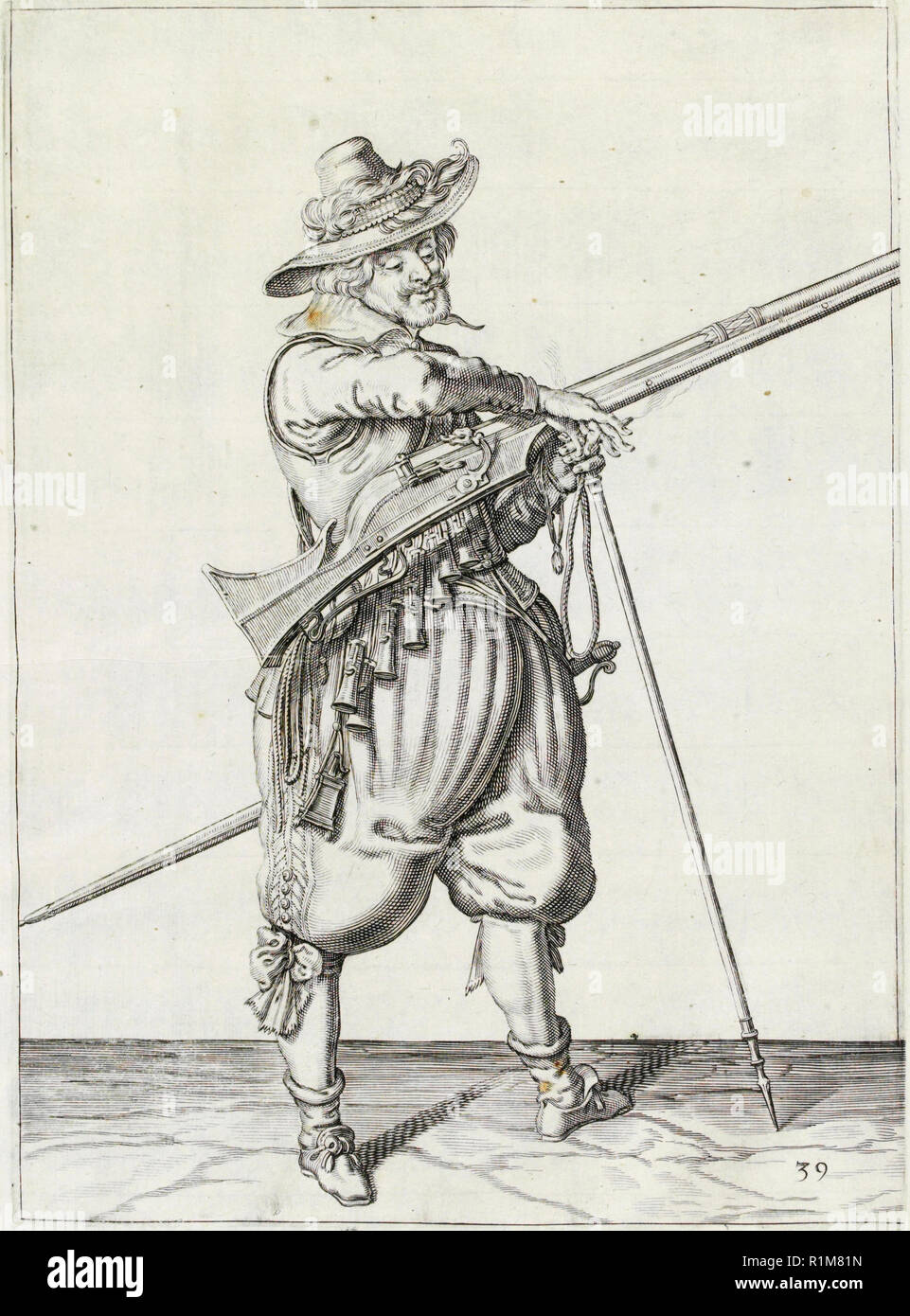 Musketeer, illustration from 'The Handling of Arms, Arquebuses, Muskets ...