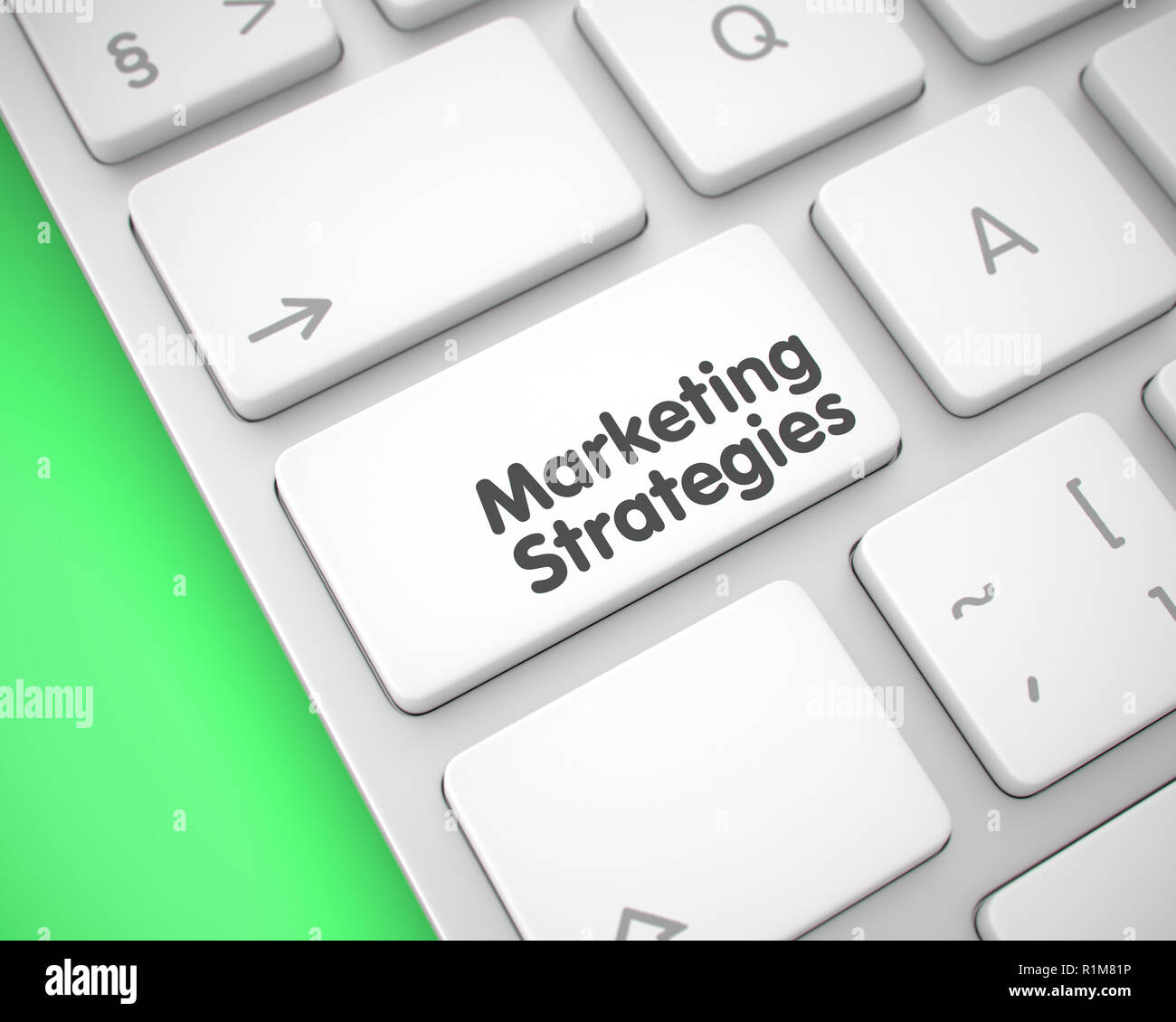 Marketing Strategies - Inscription on White Keyboard Key. 3D Stock ...