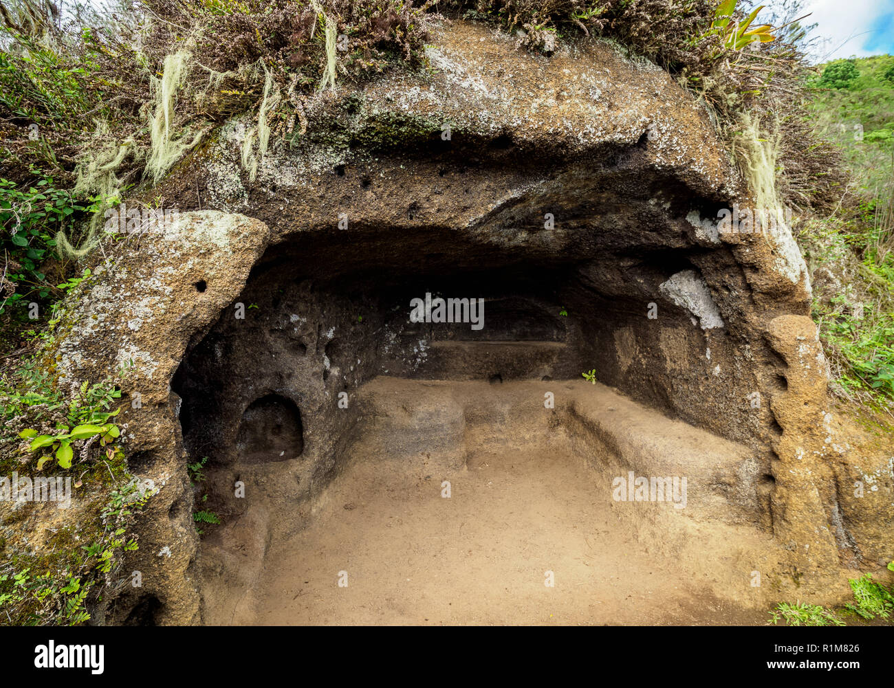 Cave at Asilo de la Paz, Highlands of Floreana or Charles Island ...