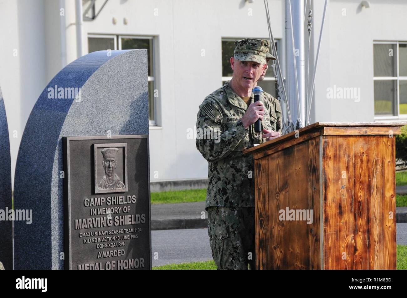 OKINAWA, Japan (Oct. 22, 2018) Capt. Robert Baughman, commander of Navy ...
