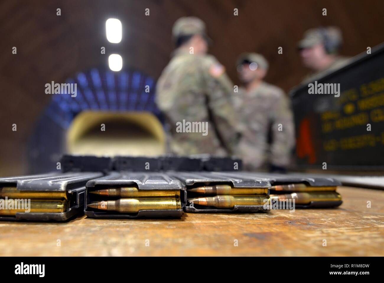 U.S. Soldiers assigned to the 554th Military Police Company conduct M-4 ...