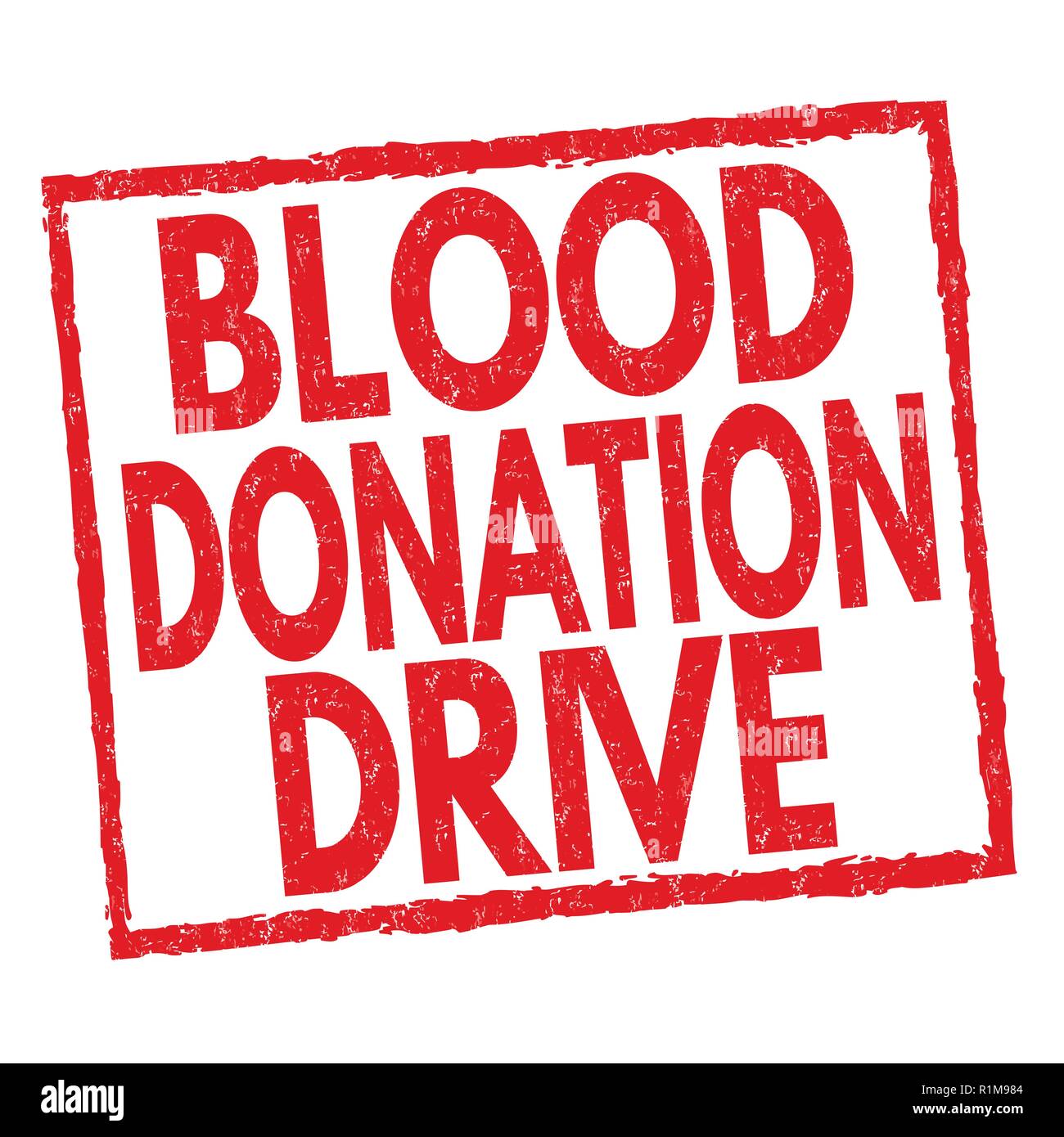 Blood donation drive sign or stamp on white background, vector ...