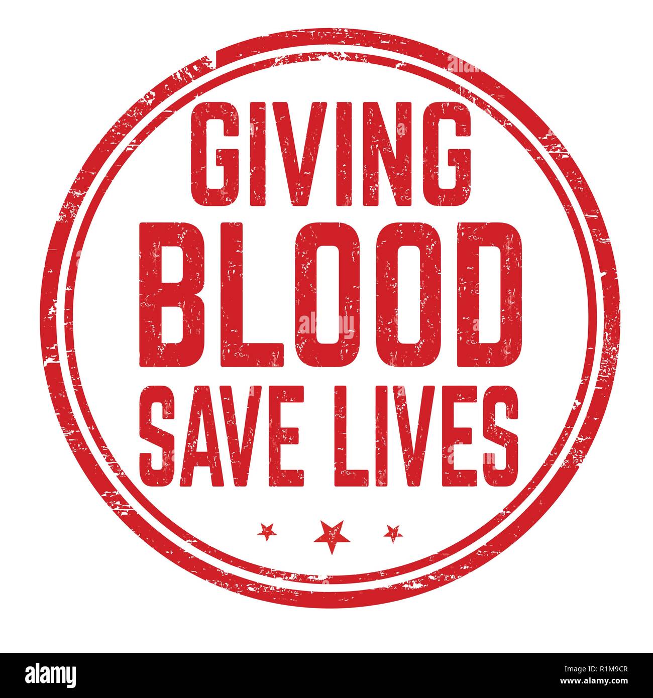 Giving blood save lives sign or stamp on white background, vector ...
