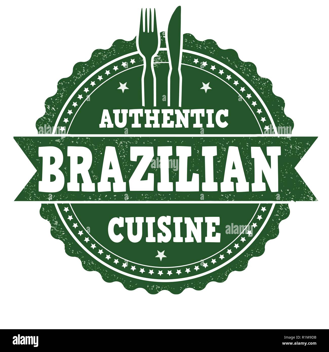 Brazilian cuisine sign or stamp on white background, vector ...