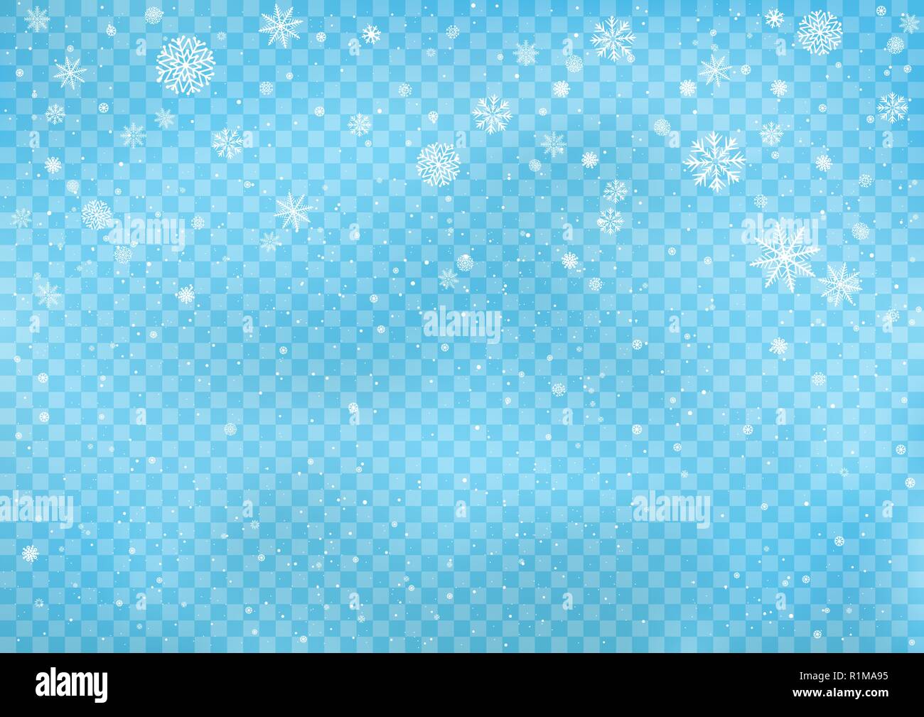 Falling snow on blue Stock Vector Images - Alamy
