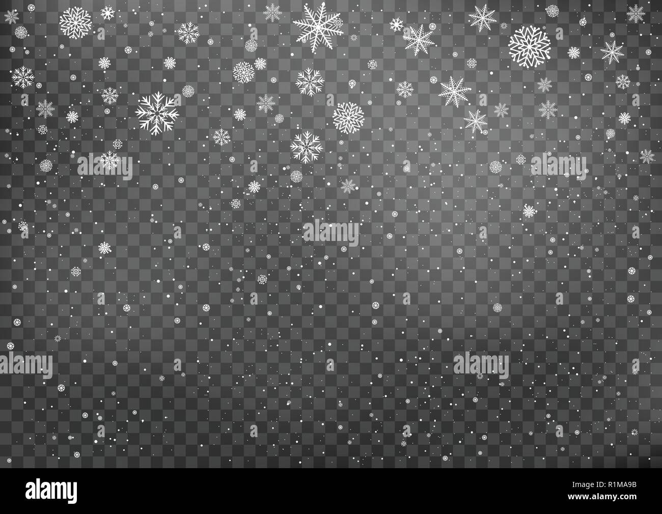 snowfall on dark transparent background Stock Vector Image & Art - Alamy