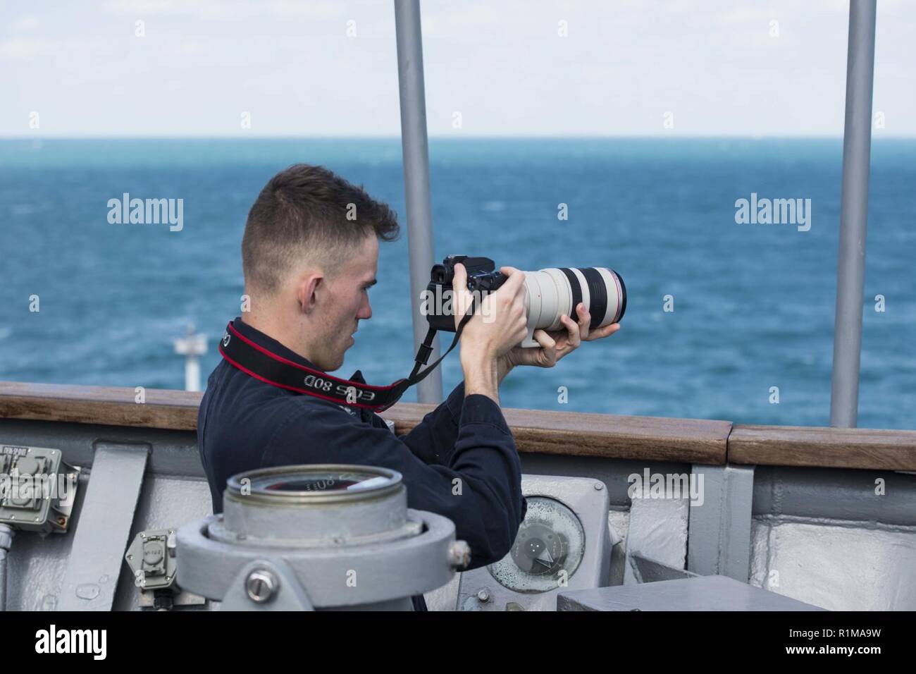 EAST CHINA SEA (Oct. 18, 2018) Operations Specialist 2nd Class Austin ...