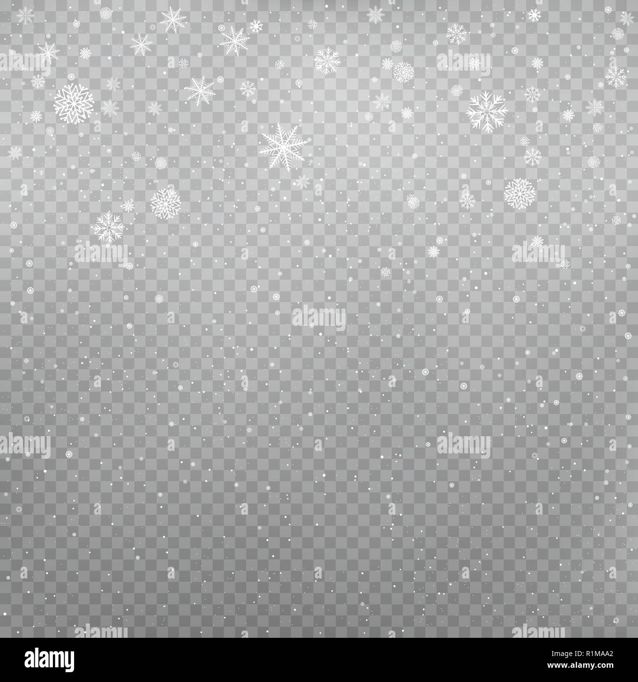 snowfall on gray transparent background Stock Vector Image & Art - Alamy