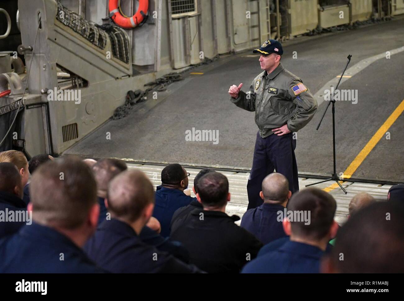 EAST CHINA SEA (Oct. 23, 2018) Capt. Colby Howard, commanding officer ...