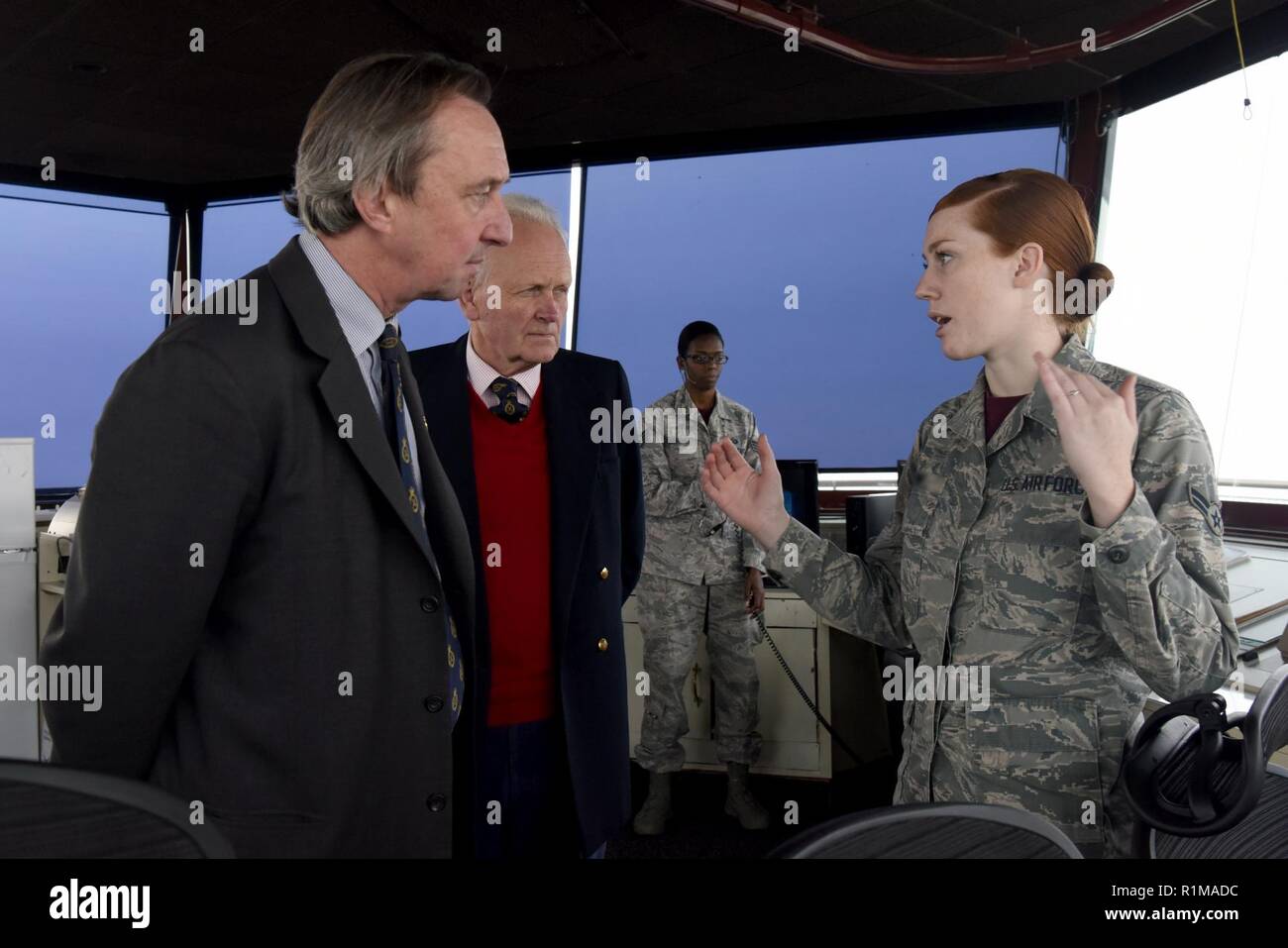 A 48th Operations Support Squadron aircraft traffic controller ...
