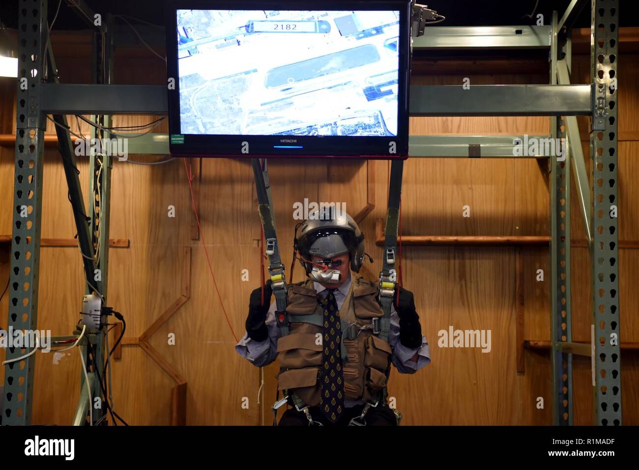 George Vestey, High Sheriff of Suffolk, checks his landing zone on a ...