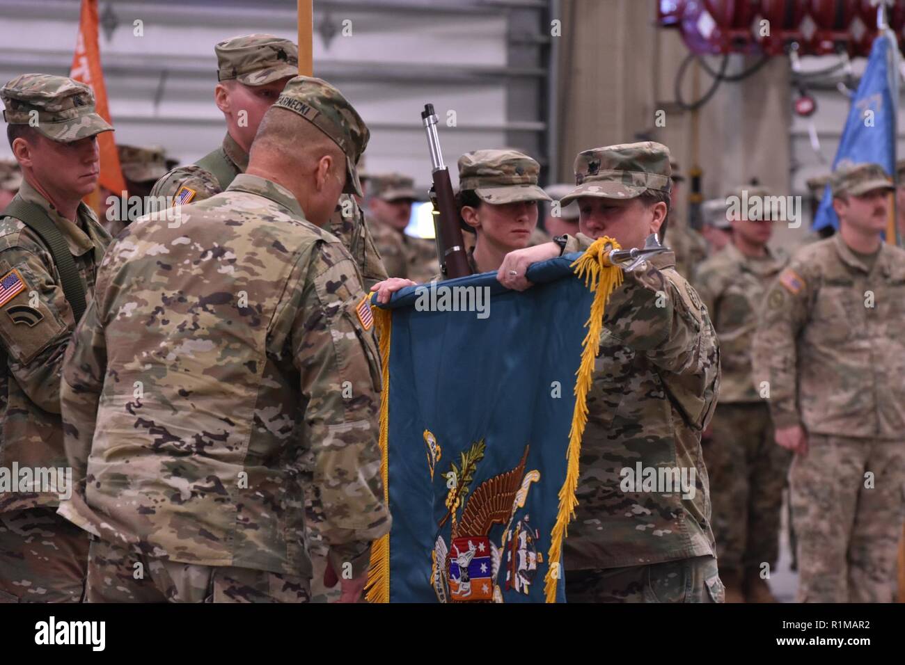 New York Army National Guard Lt. Col. April Bennett(right), the 152nd ...