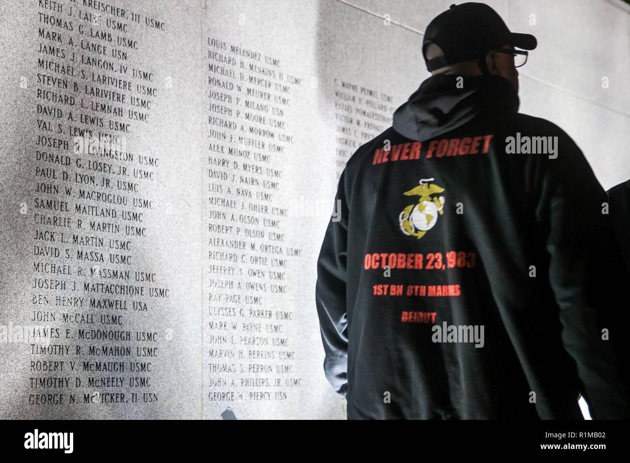 A Beirut veteran attends a candlelight vigil before the 35th Beirut ...