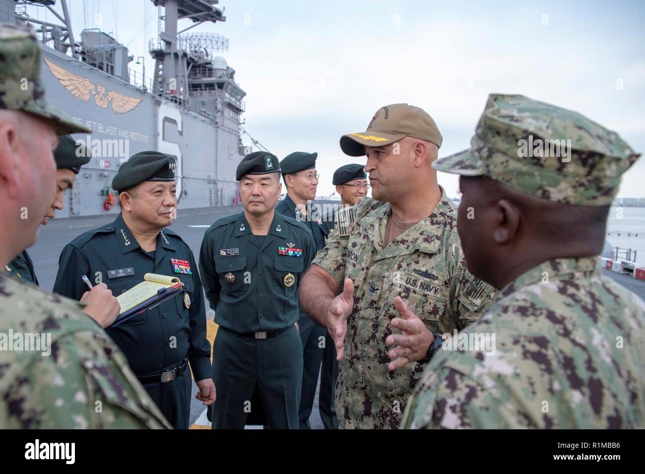 SAN DIEGO (Oct. 23, 2018) Capt. Rich LeBron, commanding officer of the ...