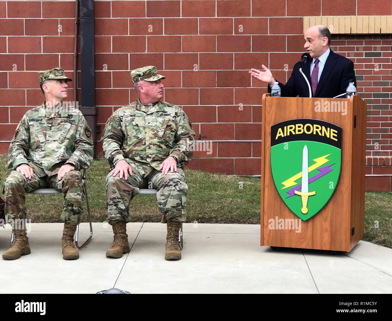 Retired Maj. Gen. Jeffrey A. Jacobs, right, former commanding general ...