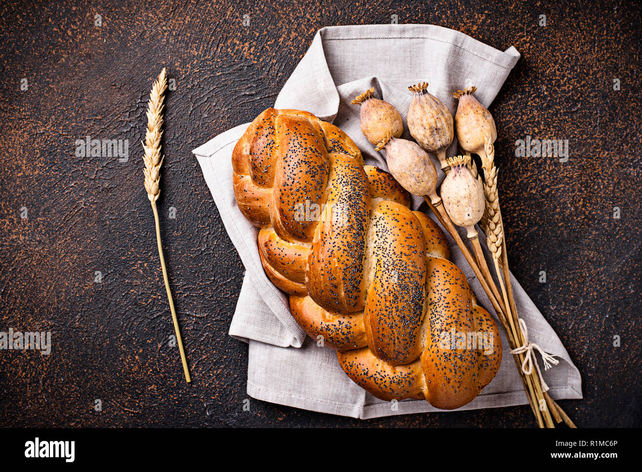 Sweet bread with poppy seeds Stock Photo - Alamy