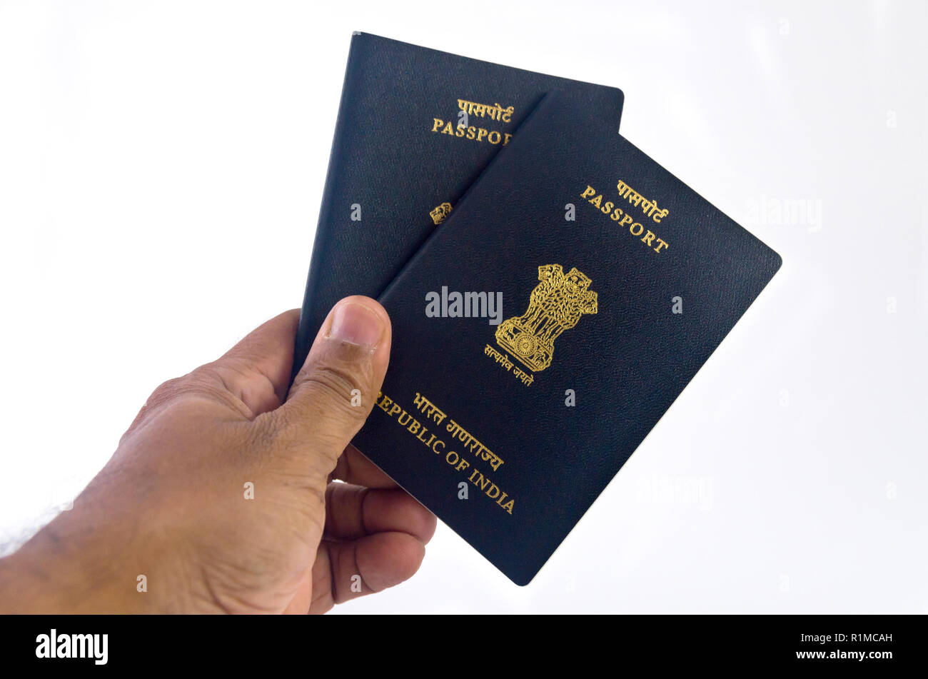 Two Indian Passports with white background Stock Photo - Alamy