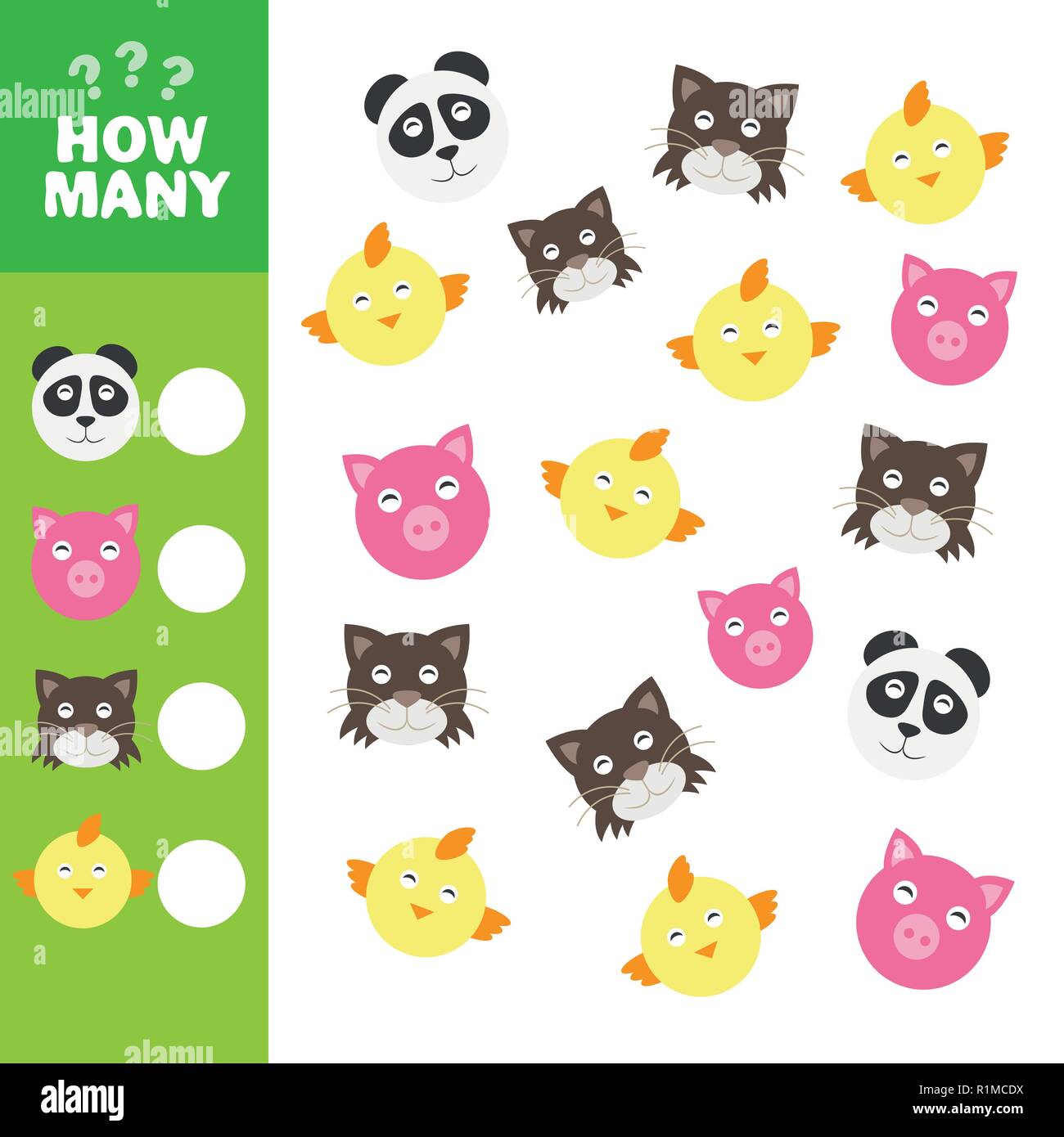 Cartoon Vector Illustration of Education Counting Game for Preschool ...