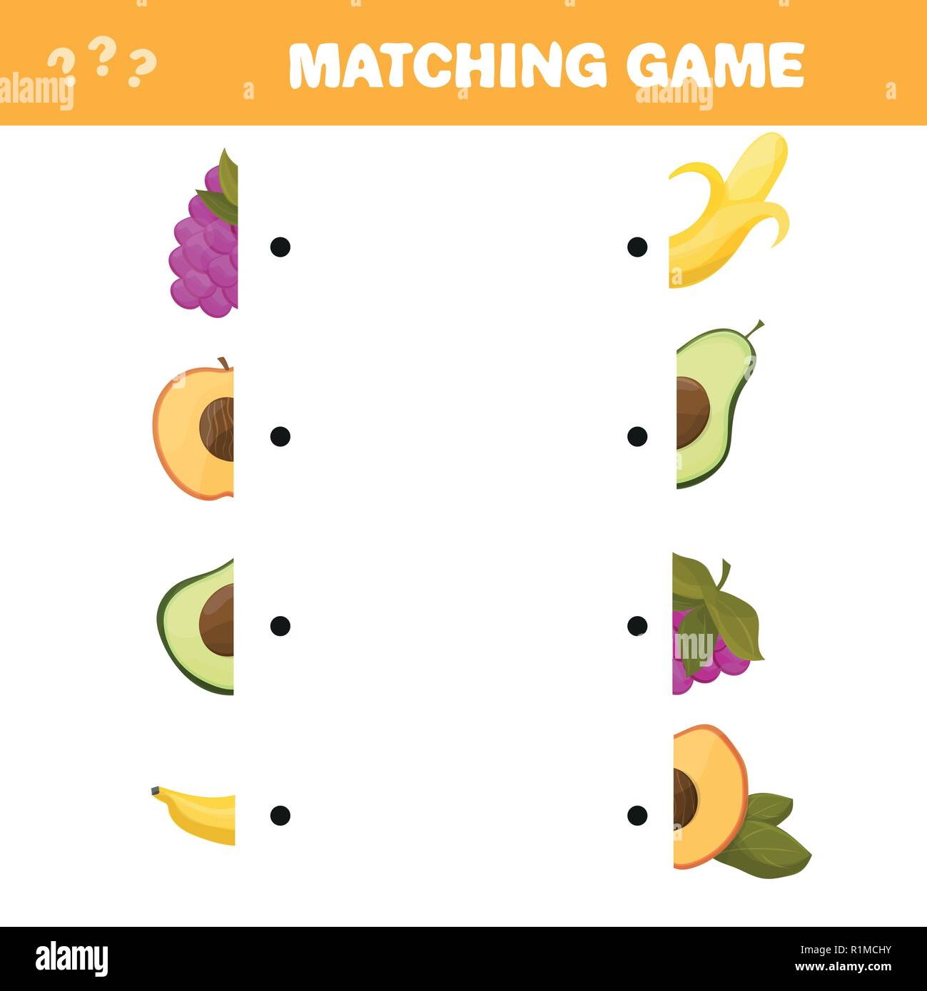 Education halves match cartoon game hi-res stock photography and images ...