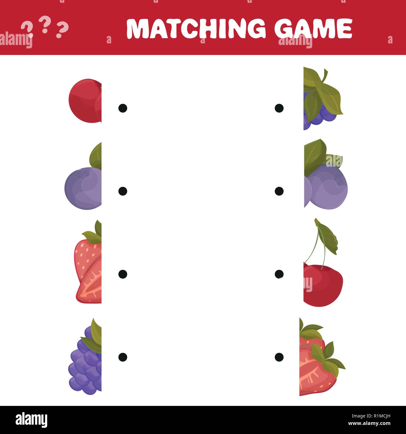 Cartoon Vector Illustration of Education Halves Matching Game for ...