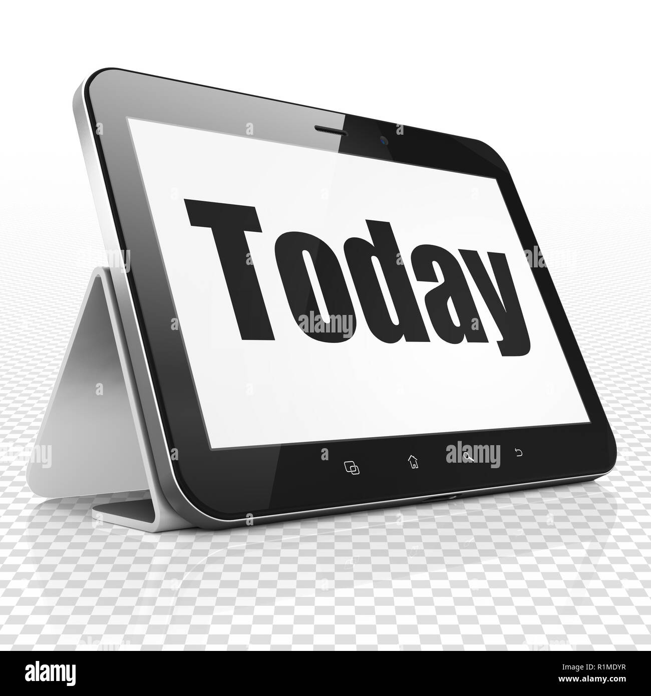 Timeline concept: Tablet Computer with Today on display Stock Photo - Alamy