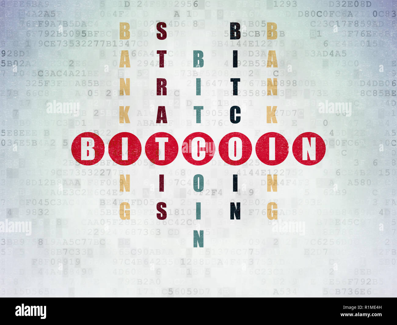 Blockchain concept: Bitcoin in Crossword Puzzle Stock Photo - Alamy