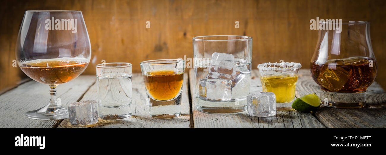 Selection of alcoholic drinks Stock Photo - Alamy