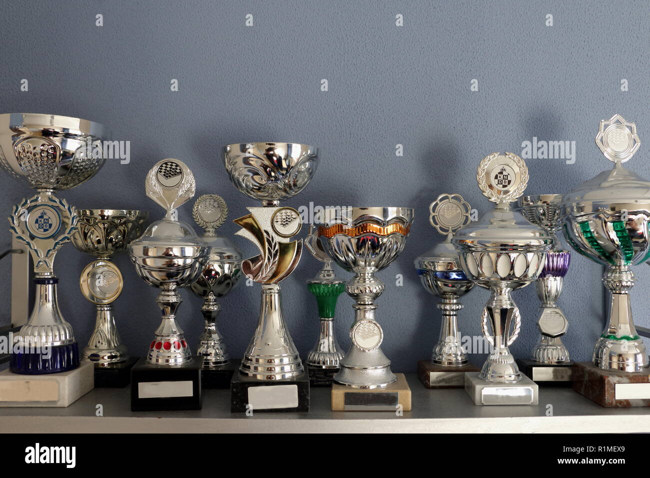 trophy collection winning the first price Stock Photo - Alamy