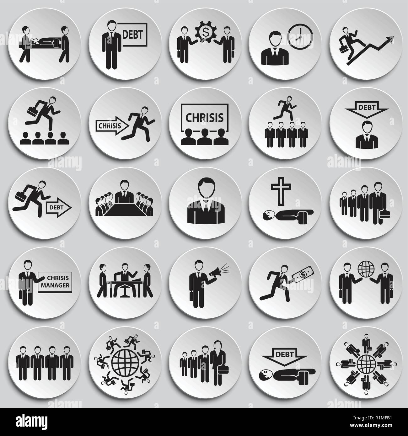 Business life set on plates background Stock Vector Image & Art - Alamy