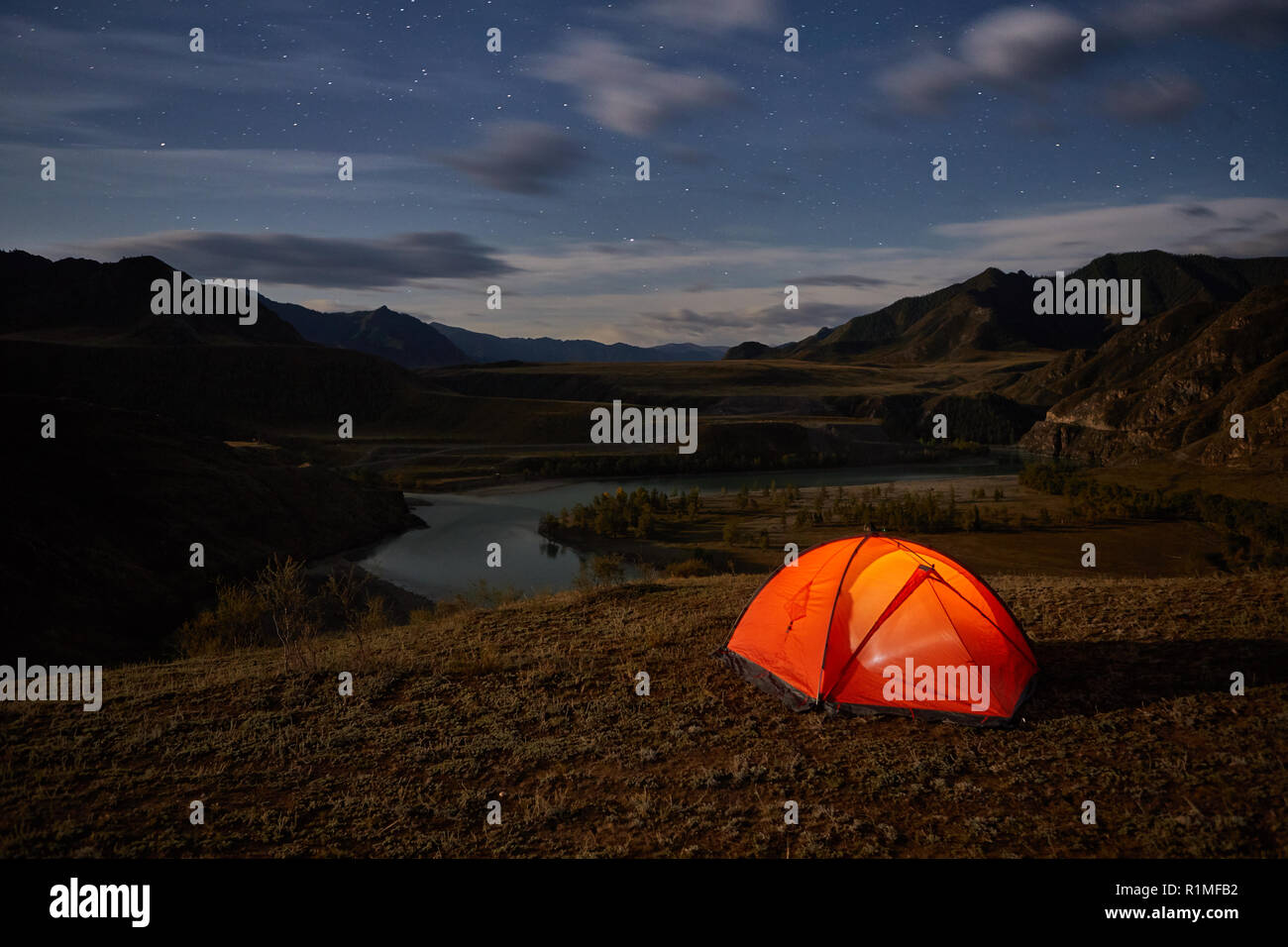 Camping tent beautiful scenery hi-res stock photography and images - Alamy