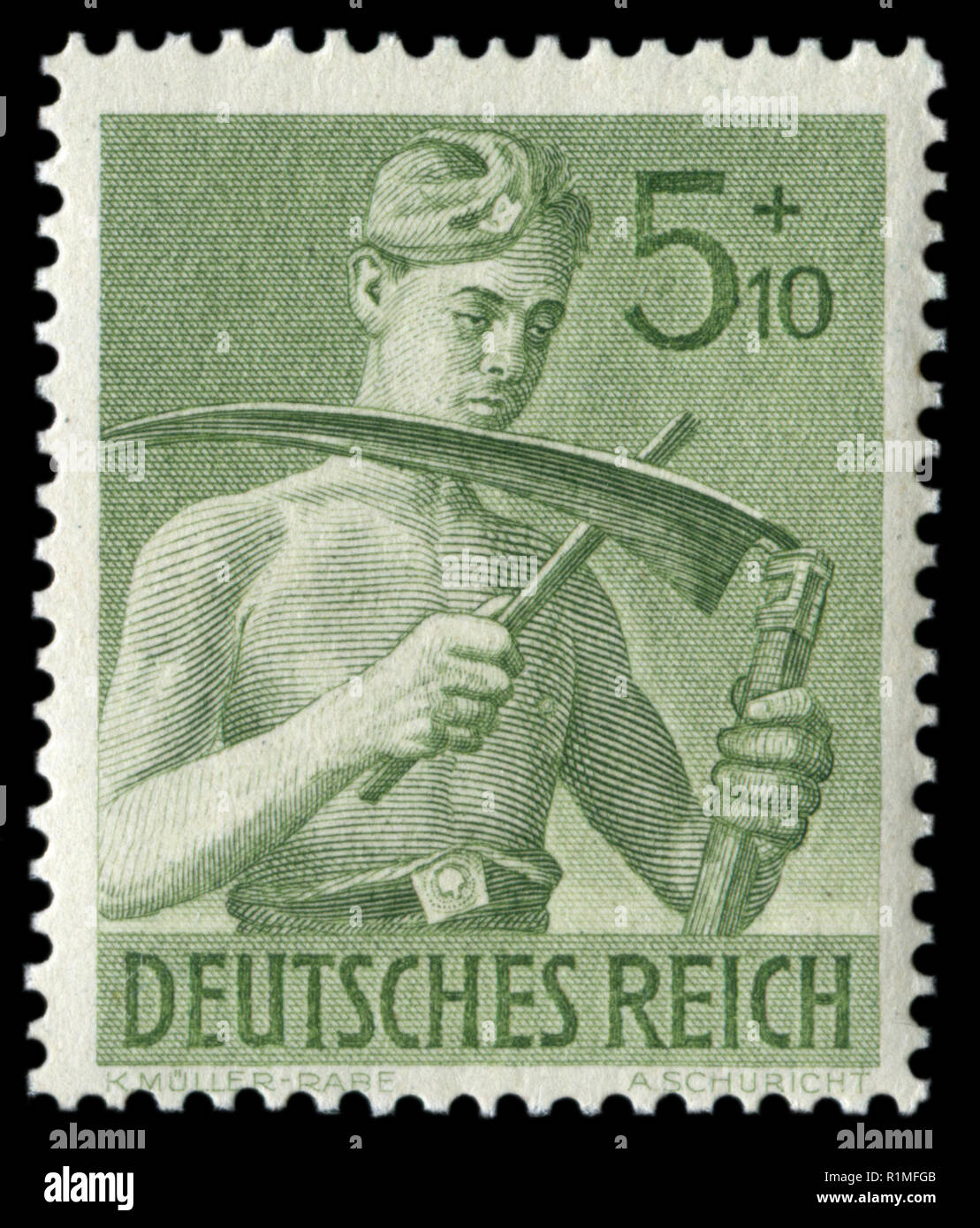 German postage stamp: RAD assistance in harvesting crops, 8th ...