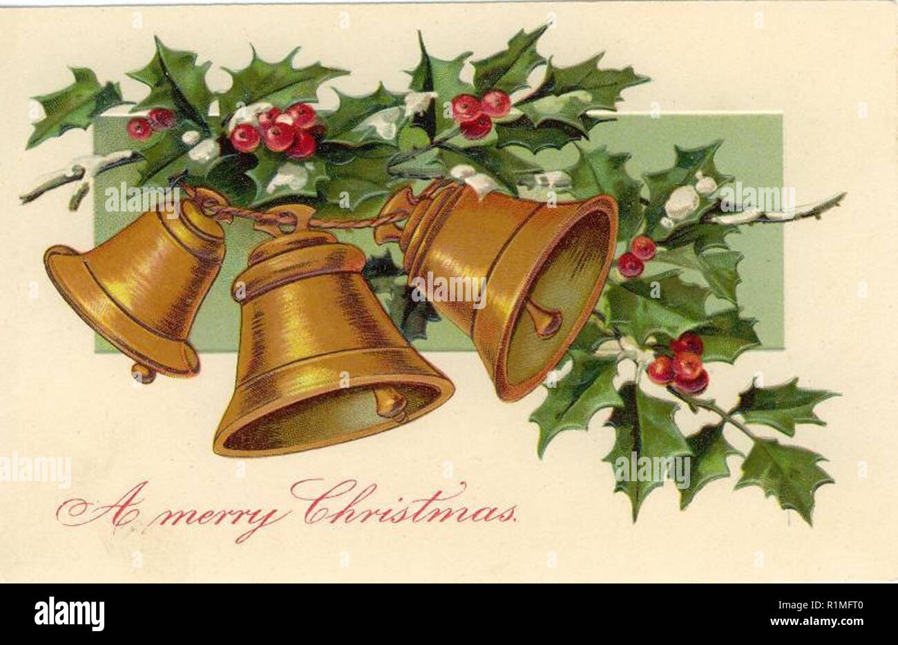vintage christmas card design illustration Stock Photo - Alamy