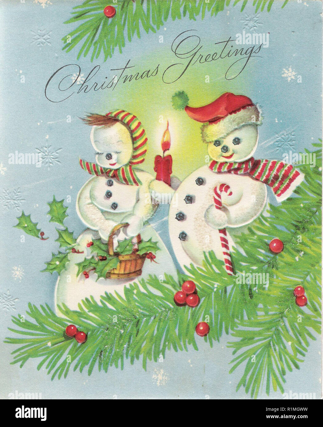 Victorian christmas cards snowman hi-res stock photography and images ...