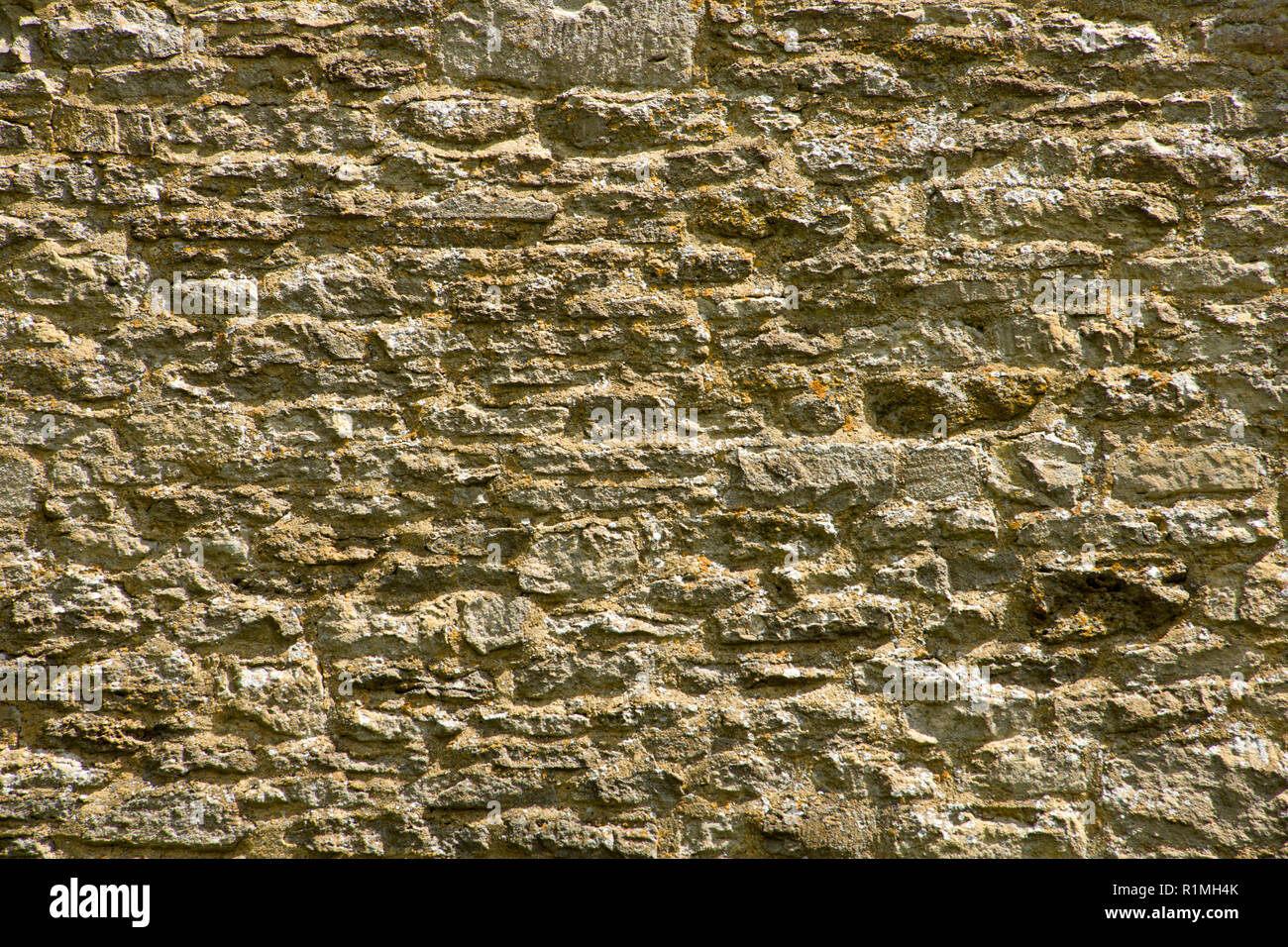 Old lichen covered limestone wall background texture Stock Photo - Alamy