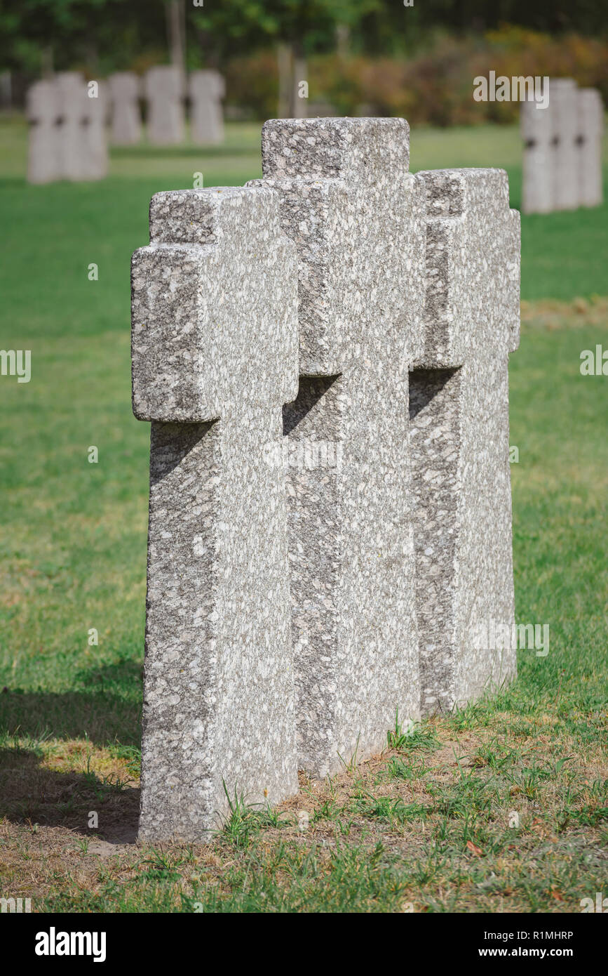 Stone crosses in cemetery close hi-res stock photography and images - Alamy