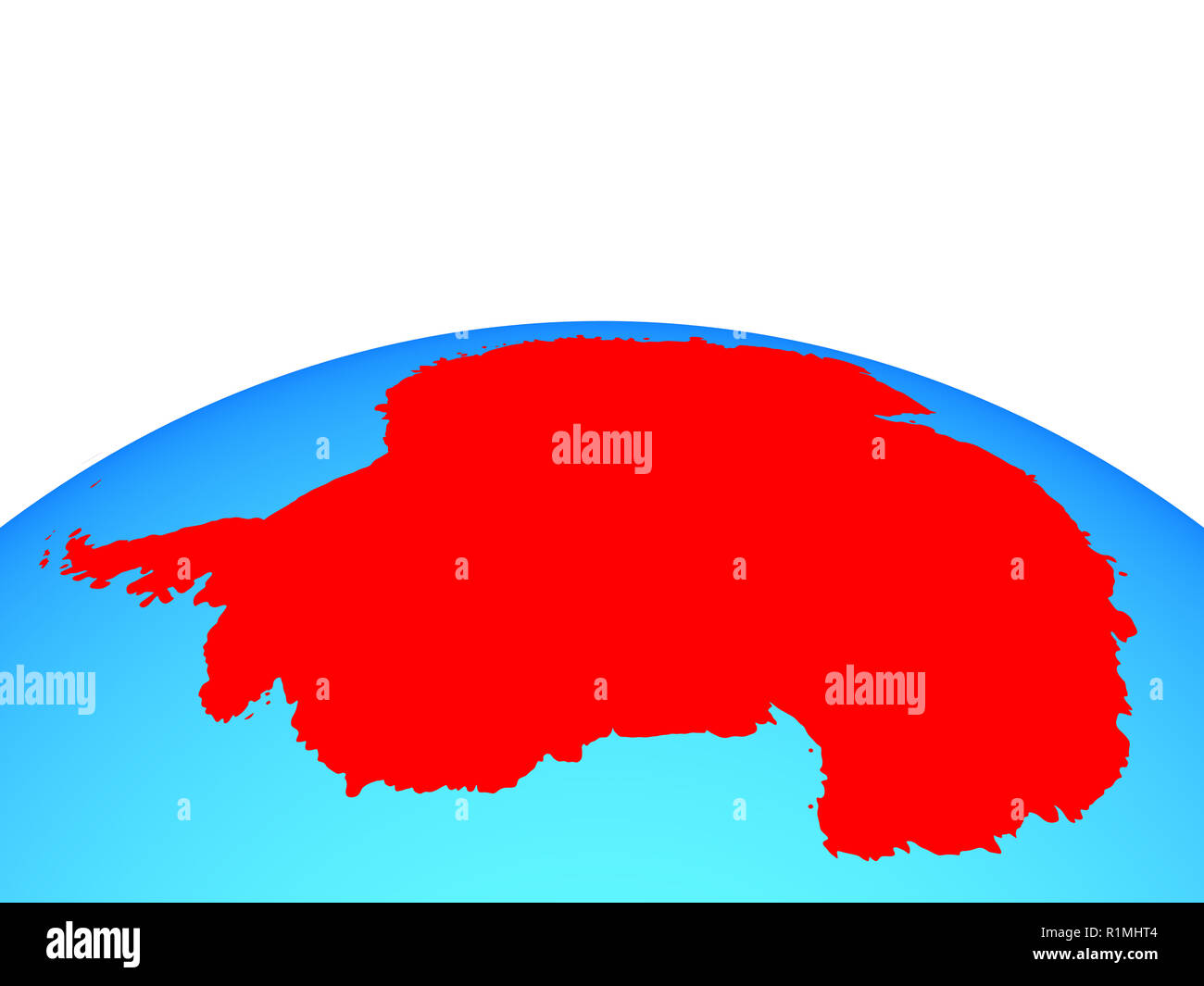 Antarctica on political globe. 3D illustration Stock Photo - Alamy