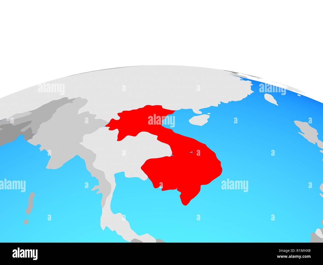 Indochina on political globe. 3D illustration Stock Photo - Alamy