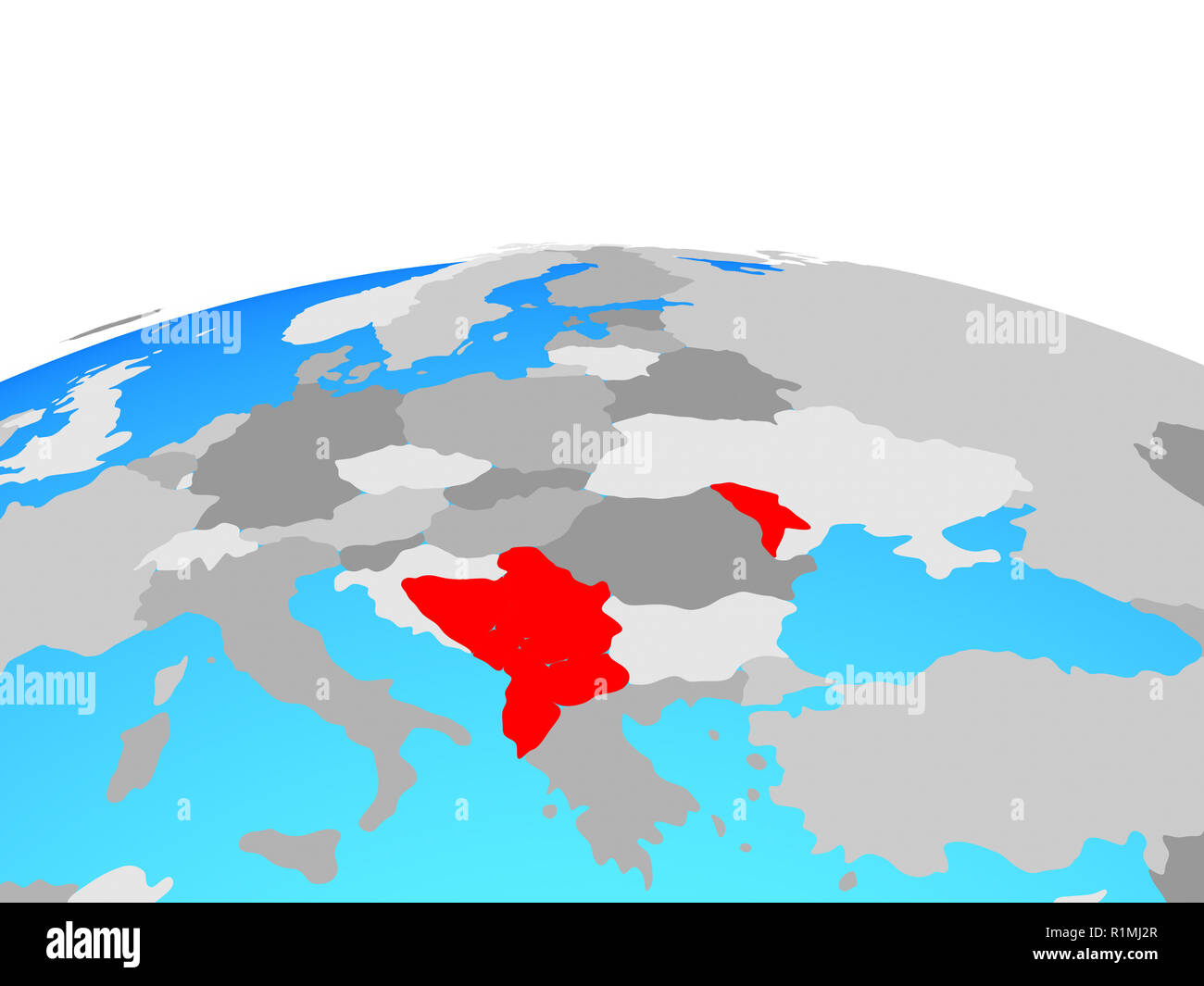 CEFTA countries on political globe. 3D illustration Stock Photo - Alamy