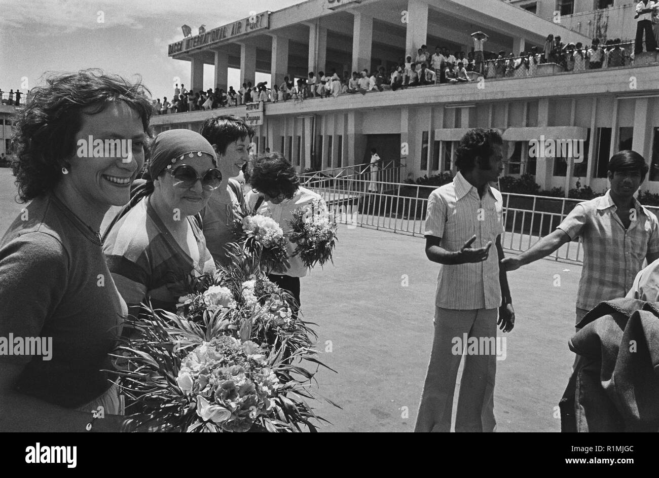 Tower Hamlets group greeted on arrival at Dhaka (old airport) 1980 ...