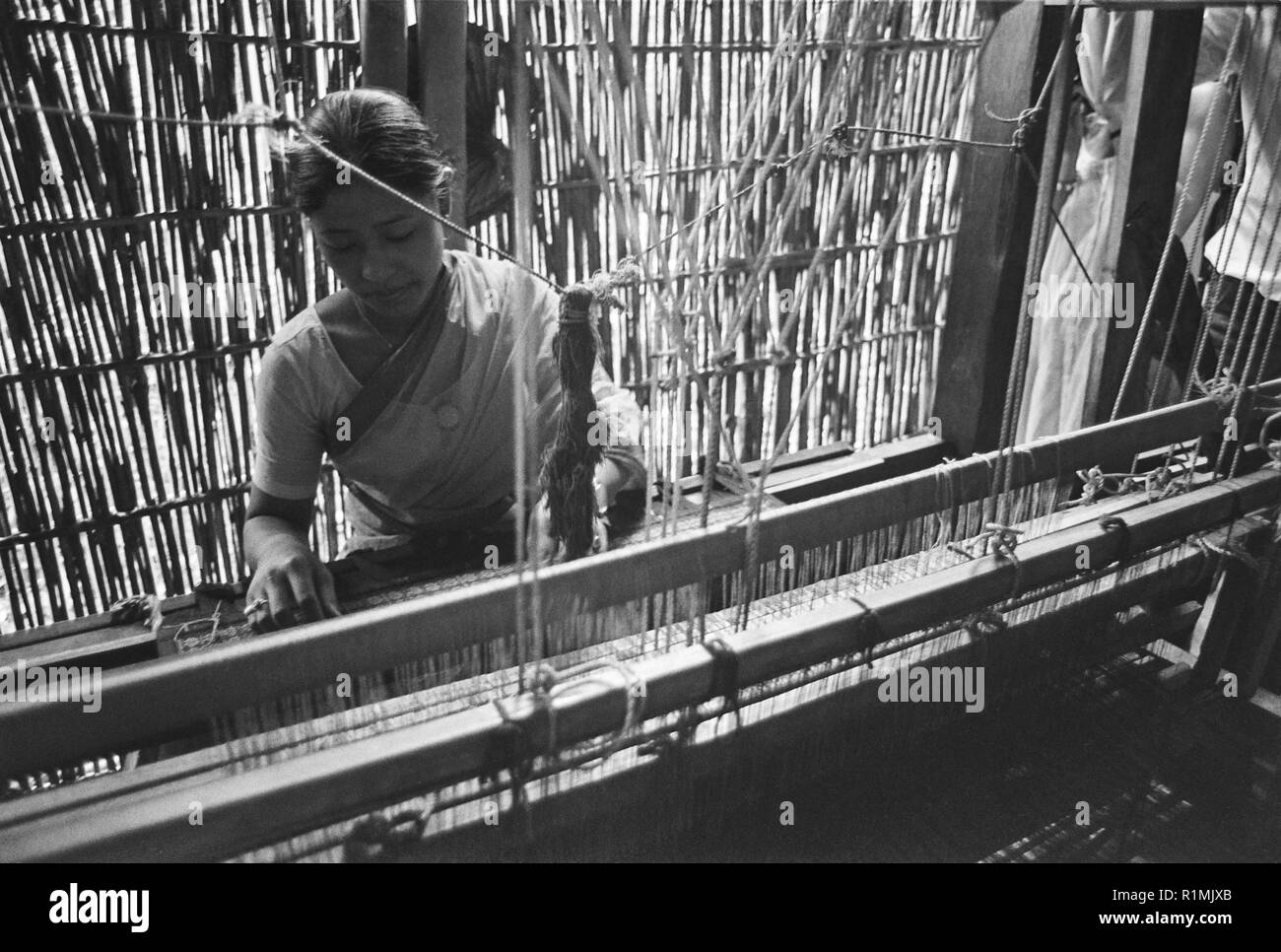 Manipuri weaver Sylhet town. Originating from Indian state of Manipur ...