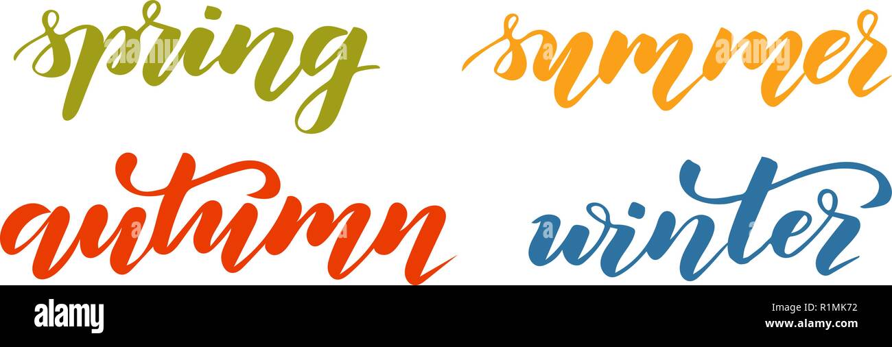 Seasons of the year brush calligraphy Stock Vector Image & Art - Alamy