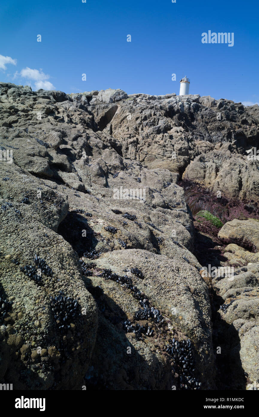 Death Coast with lighthouse in Galicia Stock Photo - Alamy