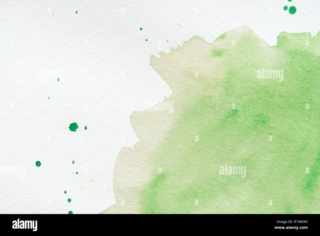 abstract green watercolor background with splatters Stock Photo - Alamy
