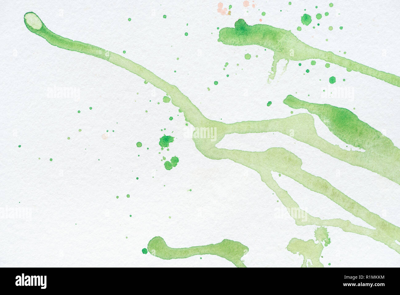 abstract green watercolor stains on white paper Stock Photo - Alamy